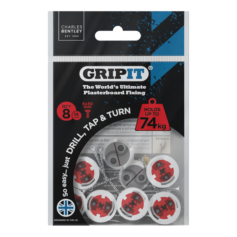 Gripit Plasterboard Fixing (Red) - holds weights safely up to 74kg