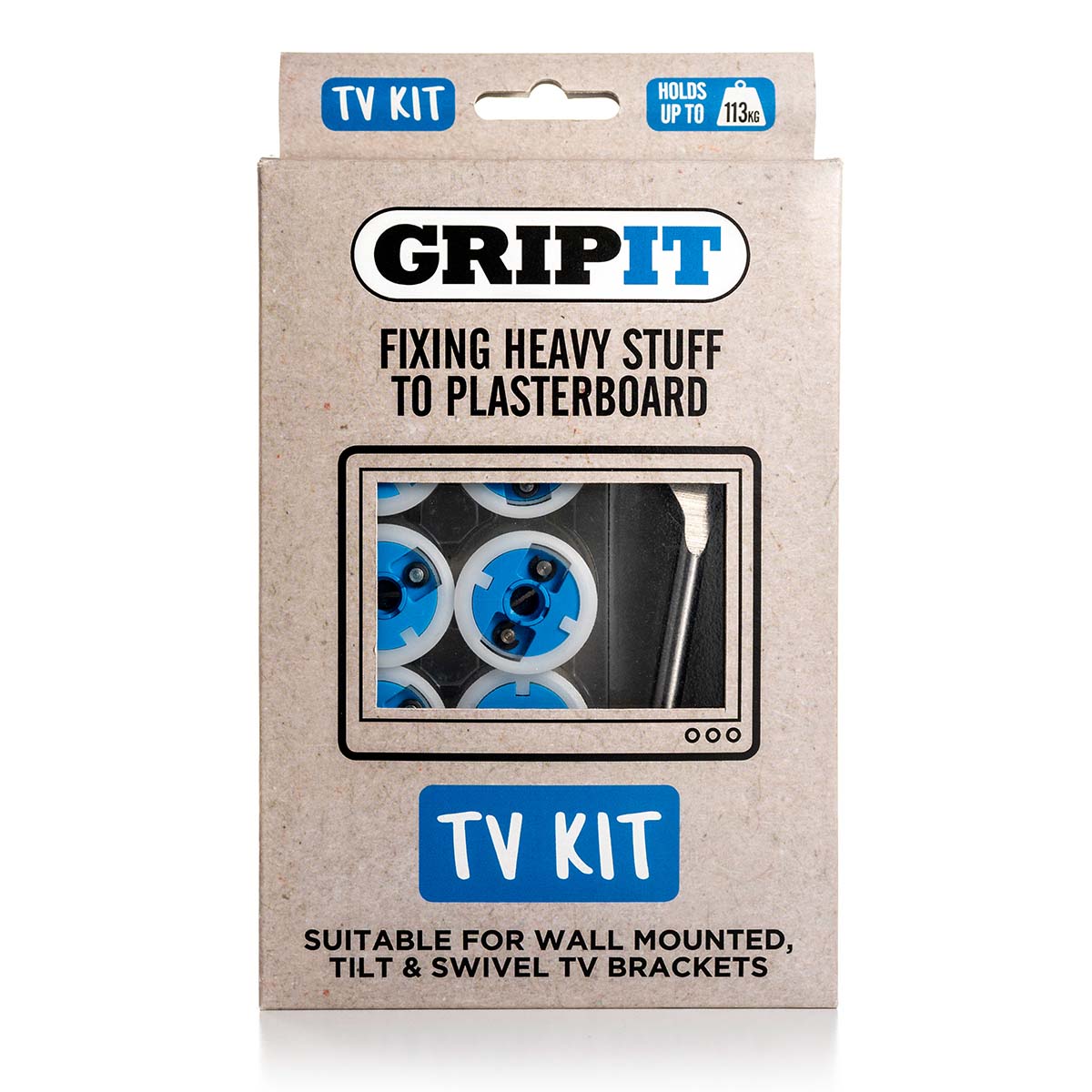 TV Plasterboard Fixing Kit - for wall mounted, tilt & swivel brackets ...