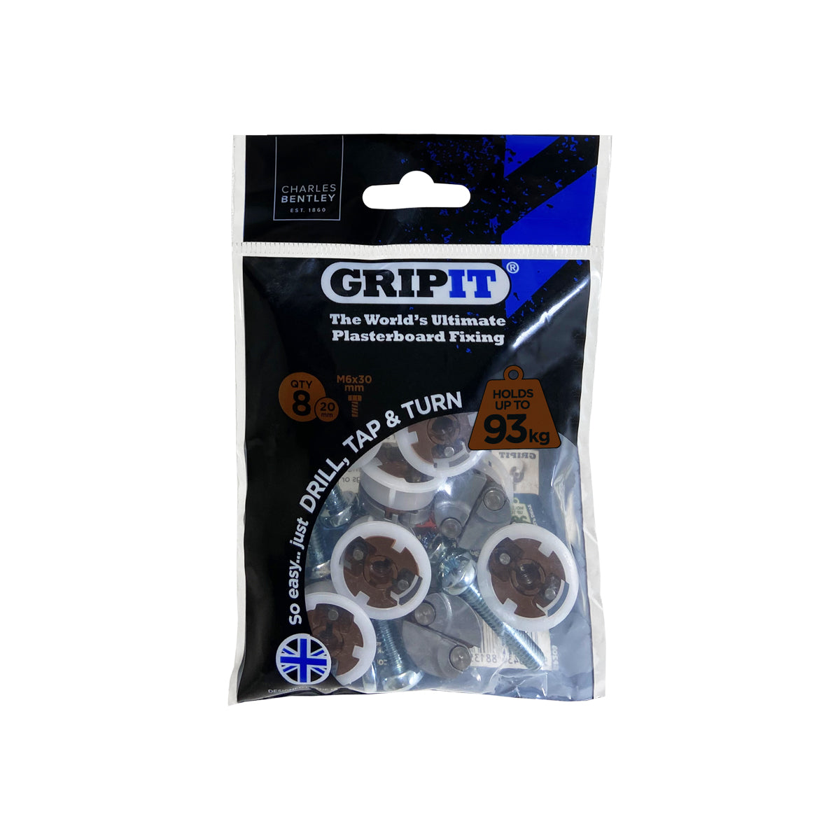 Gripit Plasterboard Anchor Fixing (Brown) - holds weights up to 93kg