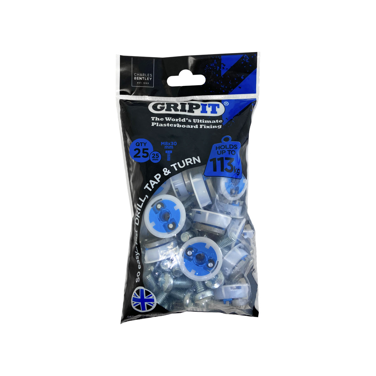 Gripit Plasterboard Fixing (Blue) - holds weights safely up to 113kg
