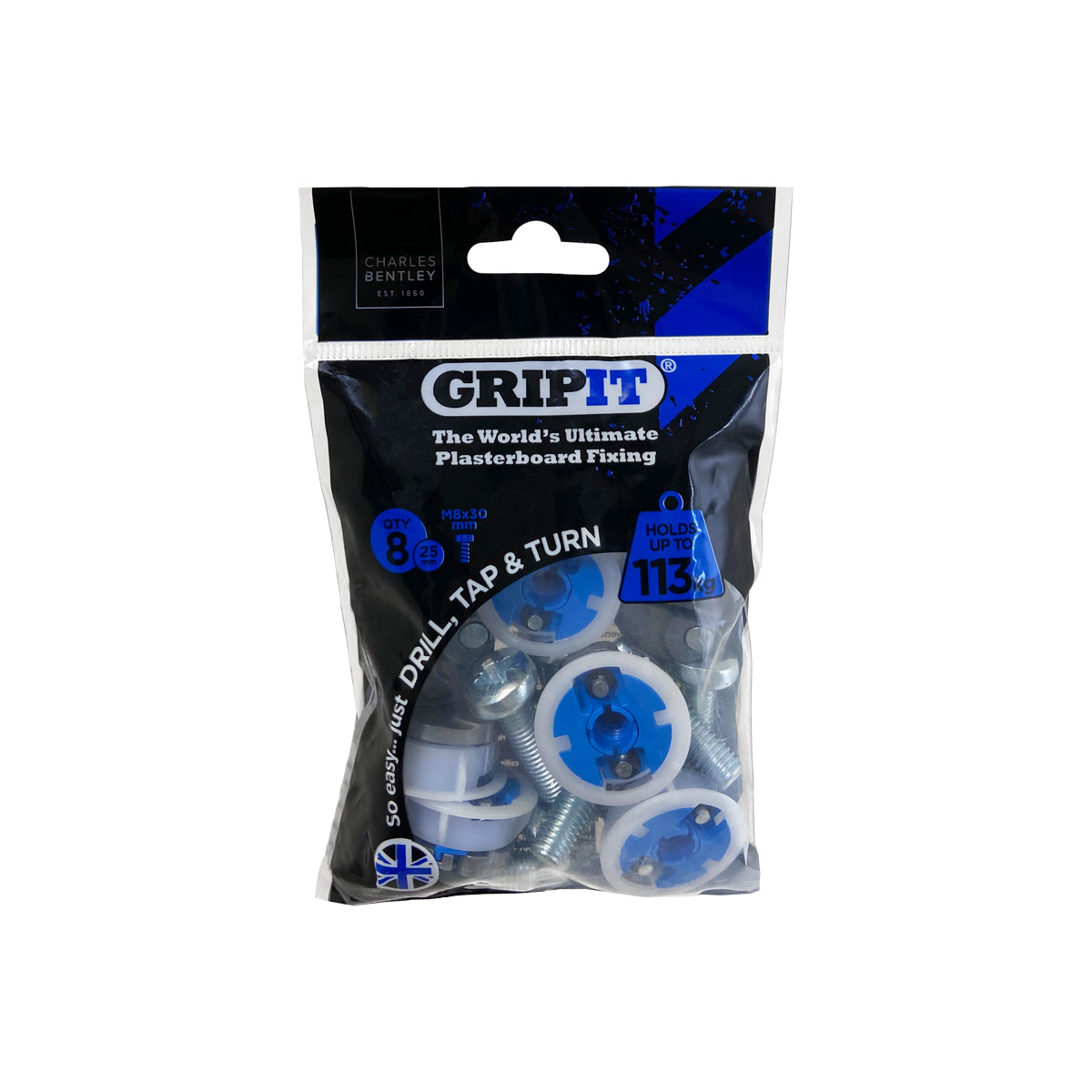 Gripit Plasterboard Fixing (Blue) - holds weights safely up to 113kg