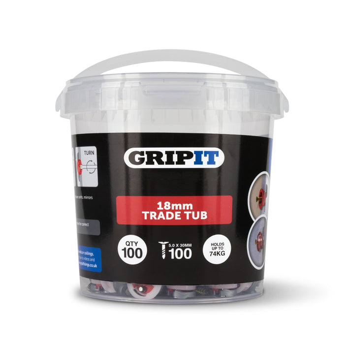 Gripit Plasterboard Fixing (Red) - holds weights safely up to 74kg